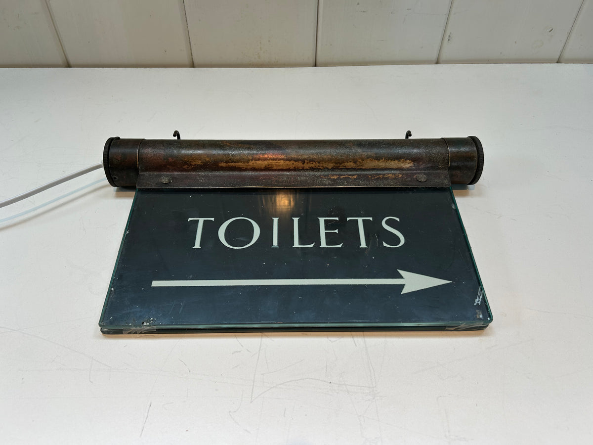 Double-Sided Vintage Illuminating Glass Toilet Sign C.1930 – stiffkey ...