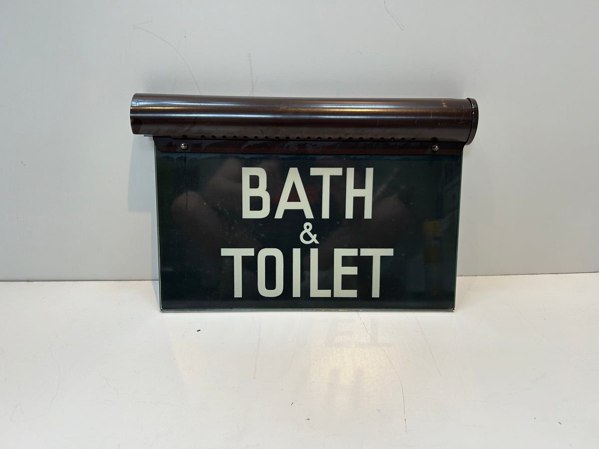Double Sided "Bath & Toilet" Illuminating Bathroom Sign C.1930 ...