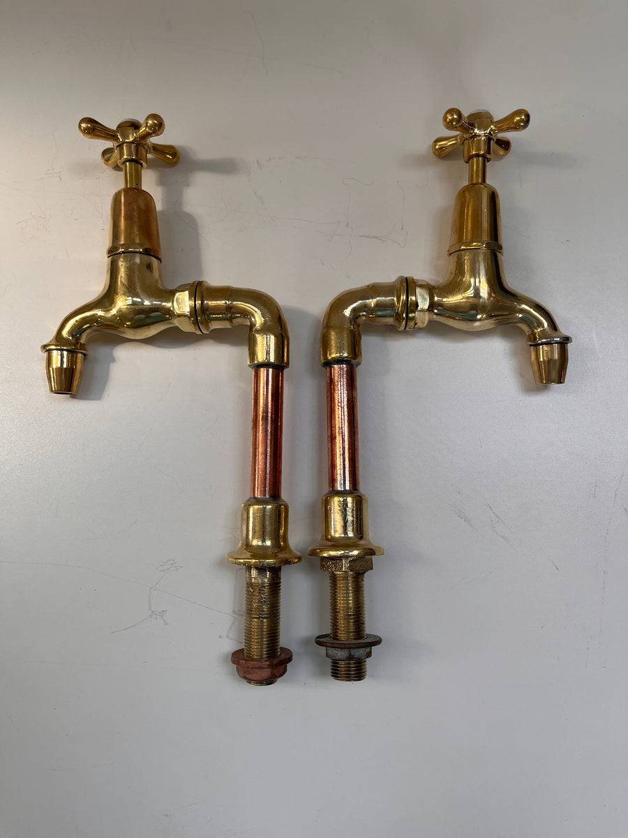 Robust pair of Vintage Kitchen Sink Bib Taps on Standpipes by Shanks ...