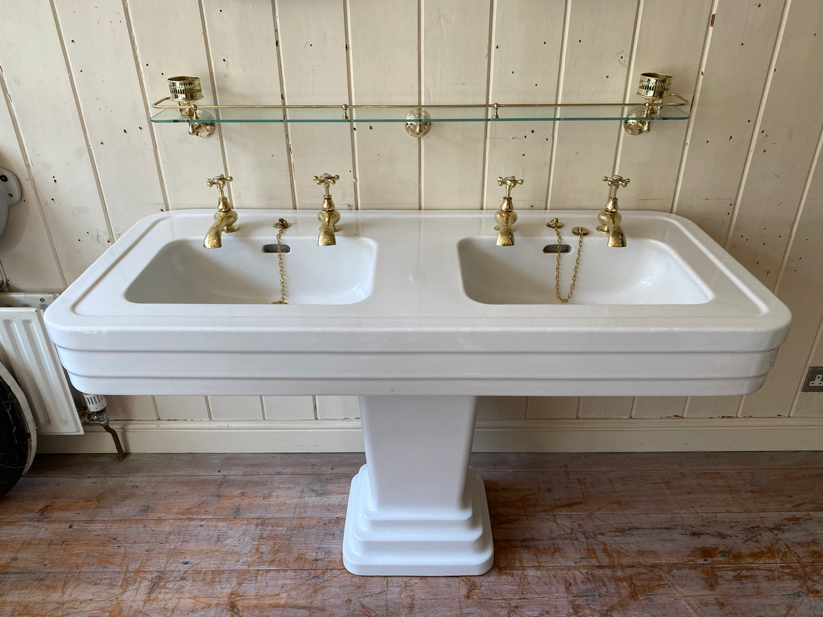 Art Deco Double Basin by Jacob Delafon C.1930 – stiffkey-bathrooms