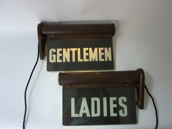 Ladies & Gentlemen Illuminated Bathroom Signs C.1920 – stiffkey-bathrooms