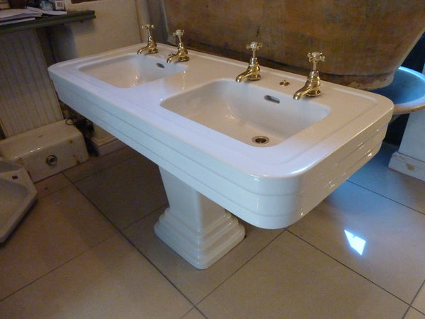 Art Deco Double Basin by Jacob Delafon C.1930 – stiffkey-bathrooms